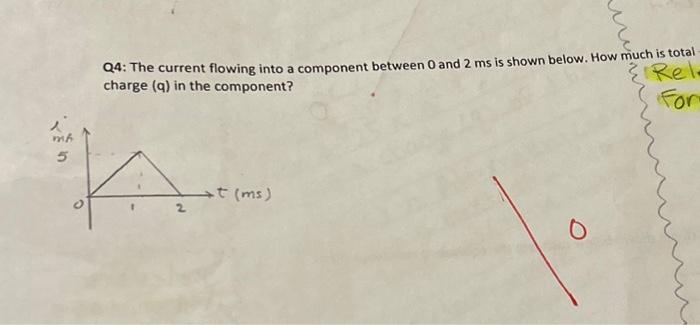 [Solved]: Q4: The current flowing into a component between