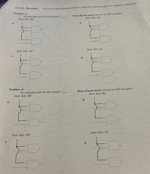 Solved Part-B: Decoders For each of the following problems, | Chegg.com