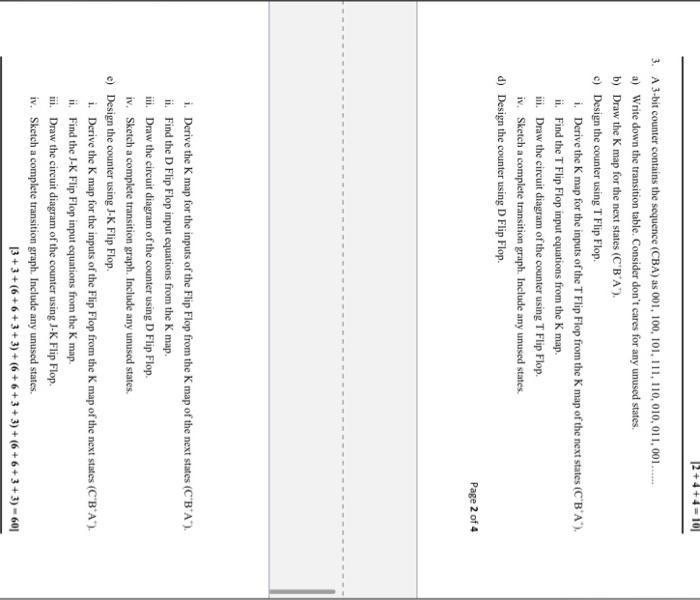 Solved 3. A 3-bit counter contains the sequence (CBA) as | Chegg.com