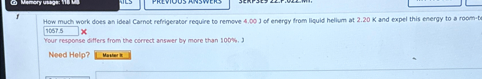 Solved Memory usage: 118 MB\\nHow much work does an ideal | Chegg.com