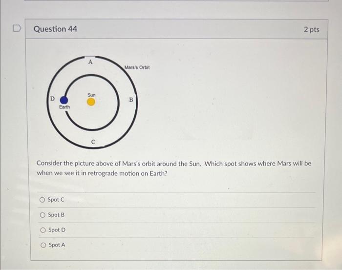 Solved Consider the picture above of Mars's orbit around the | Chegg.com