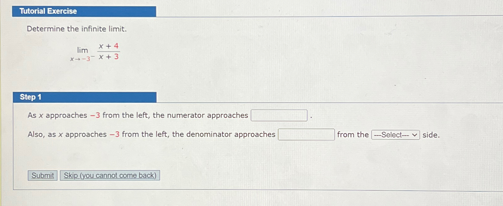 Solved Tutorial ExerciseDetermine the infinite | Chegg.com