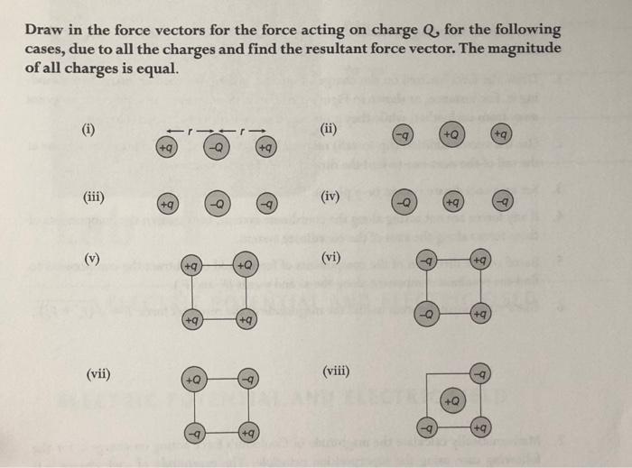 Solved Draw in the force vectors for the force acting on | Chegg.com
