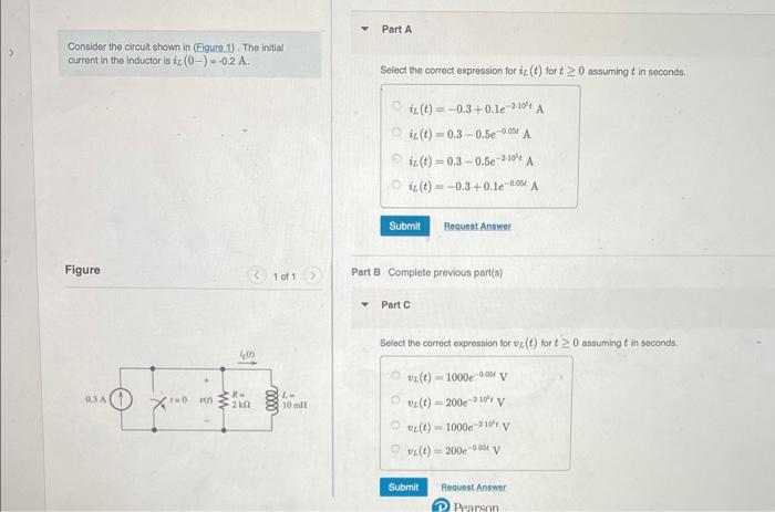 Solved Consider the circult thown in (Figure 1). The initial | Chegg.com