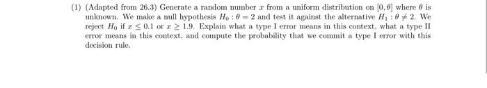 Solved 1) (Adapted from 26.3) Generate a random number x | Chegg.com