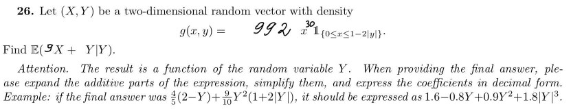 Solved Let (X,Y) be a two-dimensional random vector with | Chegg.com