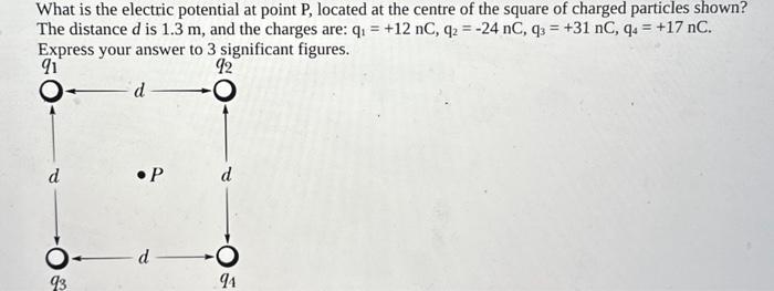 Solved What is the electric potential at point P, located at | Chegg.com