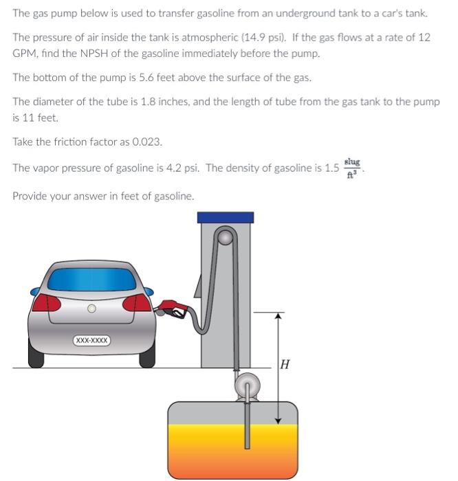 Solved The gas pump below is used to transfer gasoline from | Chegg.com