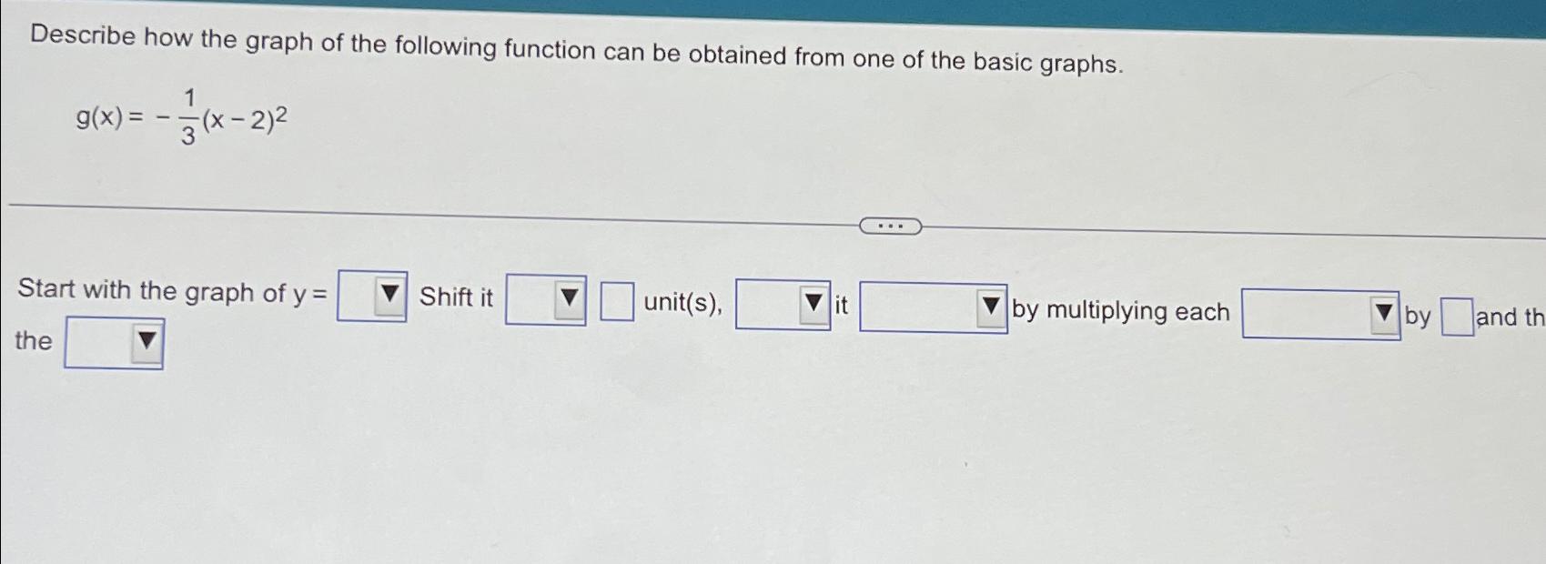 Solved Describe how the graph of the following function can | Chegg.com