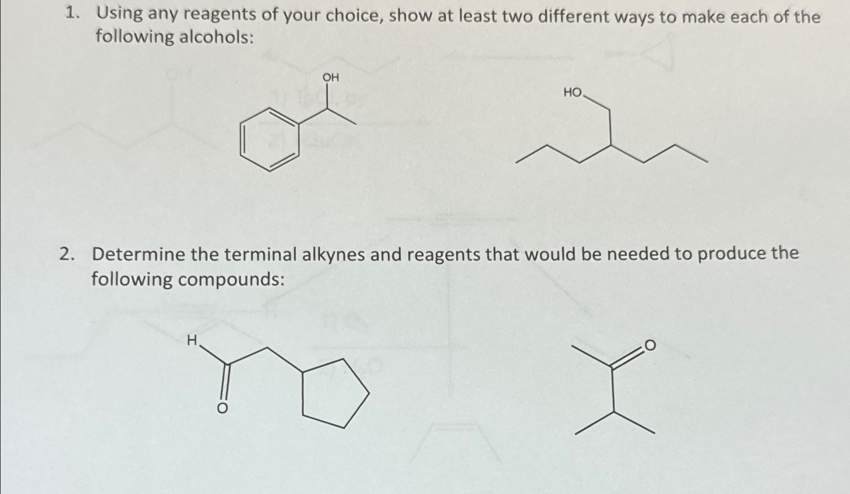 Solved Using any reagents of your choice, show at least two | Chegg.com
