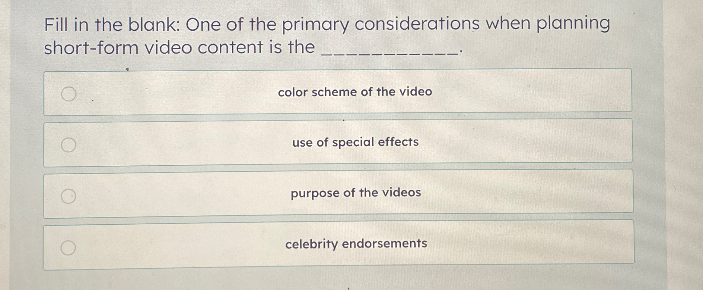 Solved Fill in the blank: One of the primary considerations | Chegg.com
