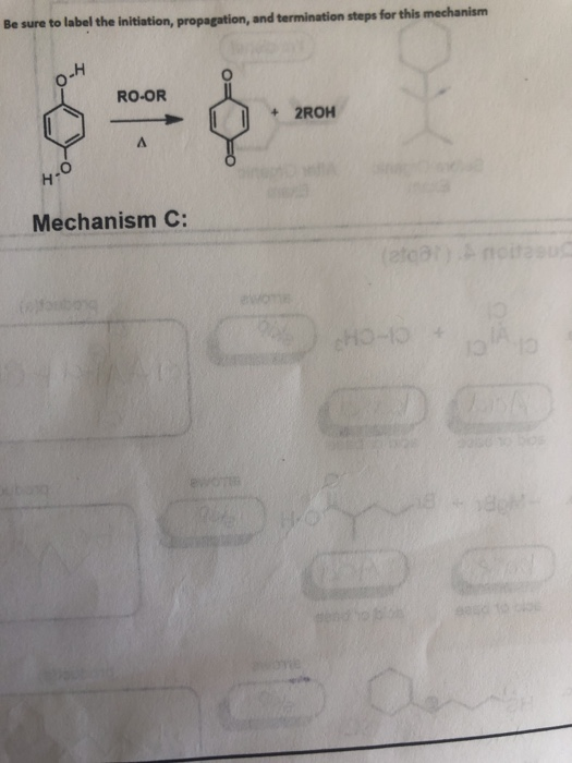 Solved Be sure to label the initiation, propagation, and | Chegg.com