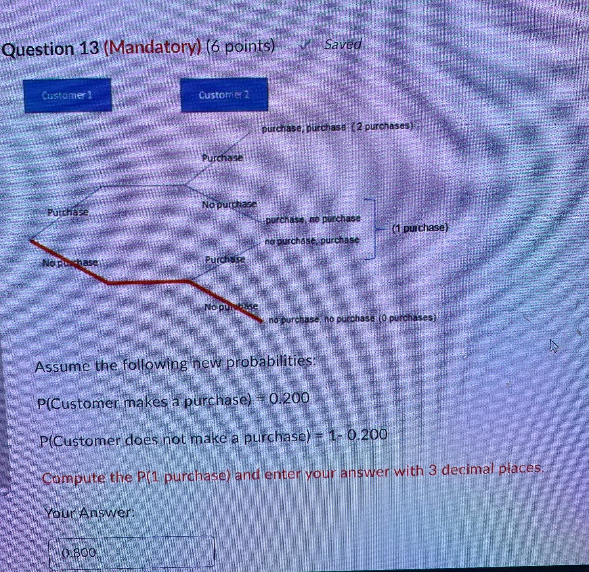 Solved Question 13 (Mandatory) (6 ﻿points)SavedCustomer | Chegg.com