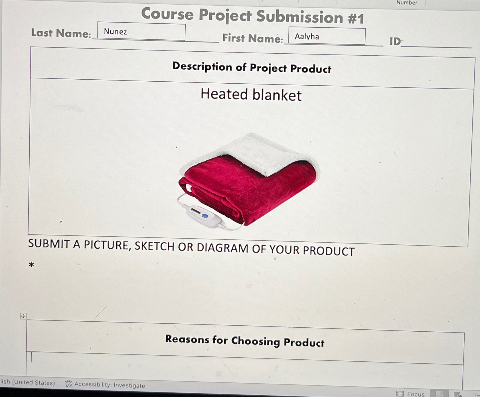 Solved Course Project Submission #1Last Name: First | Chegg.com