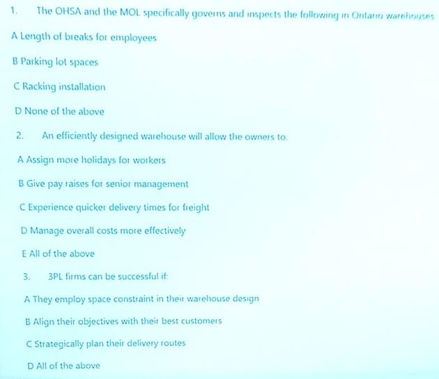 Solved 1. The OHSA and the MOL specifically goveins and | Chegg.com