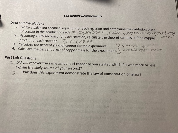 Solved Lab Report Requirements Data and Calculations 1. | Chegg.com