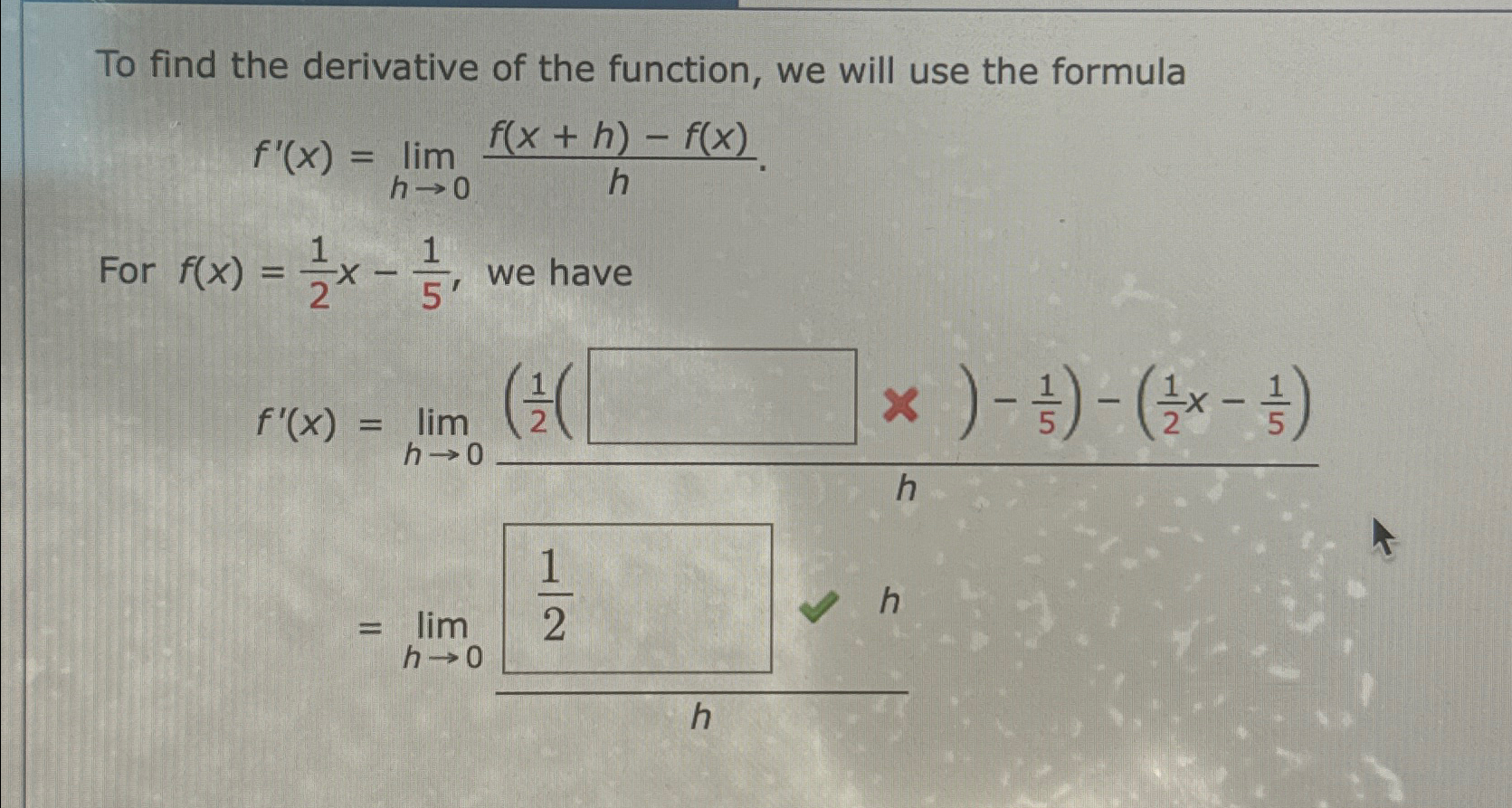 Solved To find the derivative of the function, we will use | Chegg.com