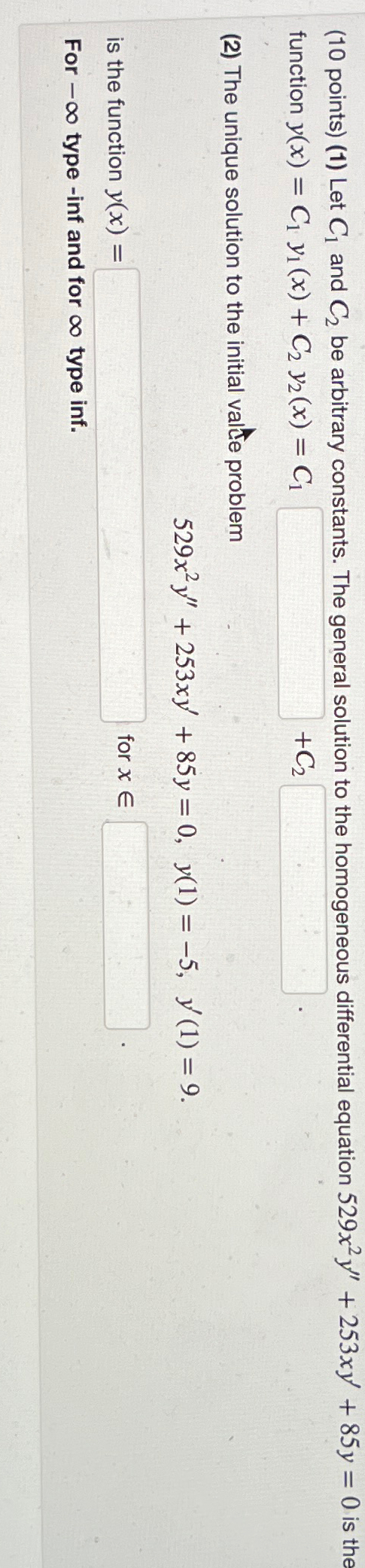 Solved (10 ﻿points) (1) ﻿Let C1 ﻿and C2 ﻿be arbitrary | Chegg.com