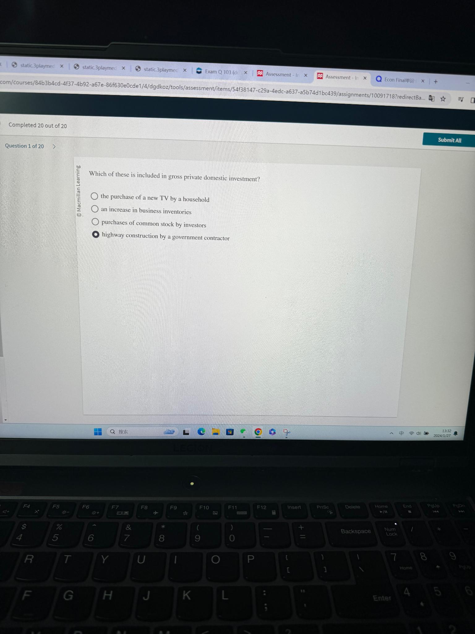 Solved Completed 20 ﻿out of 20Question 1 ﻿of 20Which of | Chegg.com