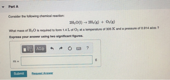 Solved Part A Consider the following chemical reaction: | Chegg.com