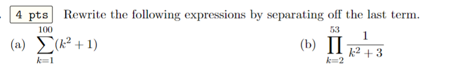 Solved Rewrite the following expressions by separating off | Chegg.com