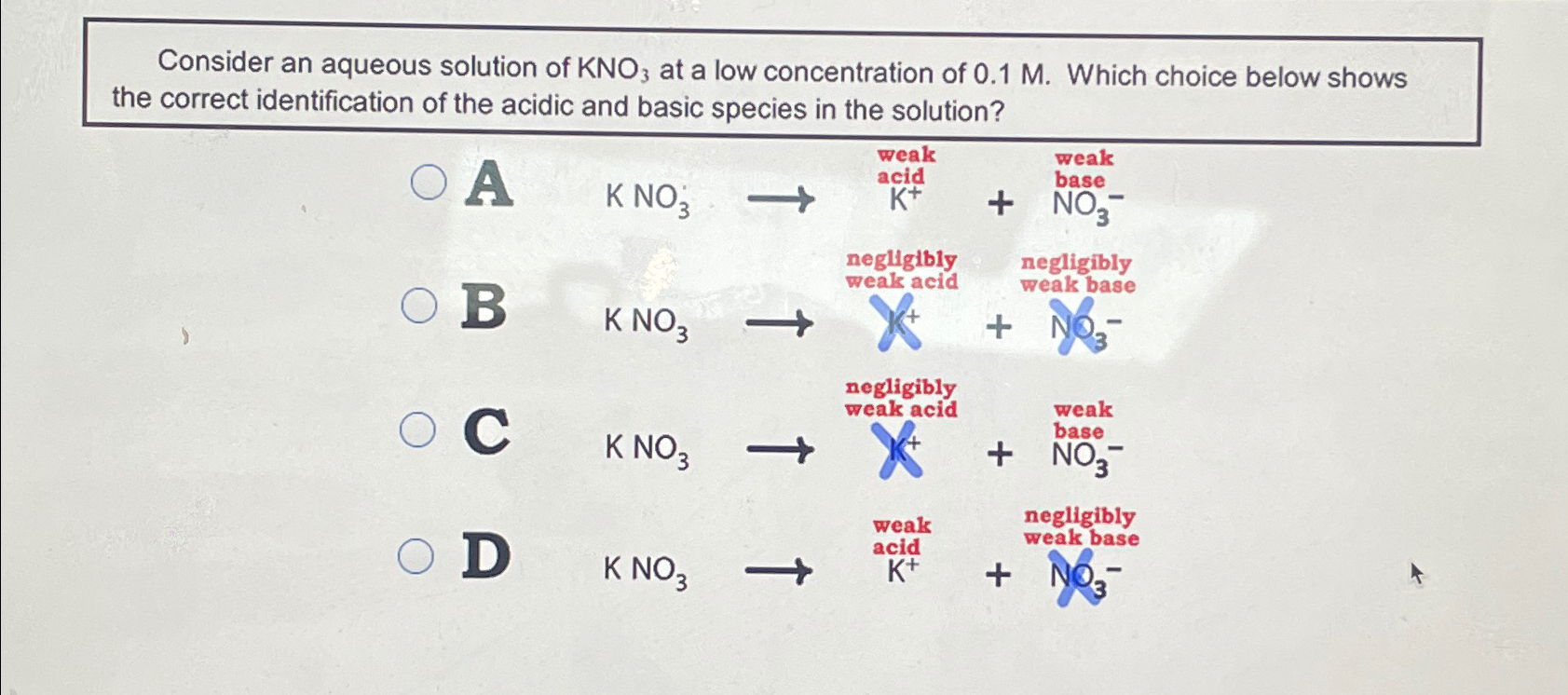 Solved Consider an aqueous solution of KNO3 ﻿at a low | Chegg.com