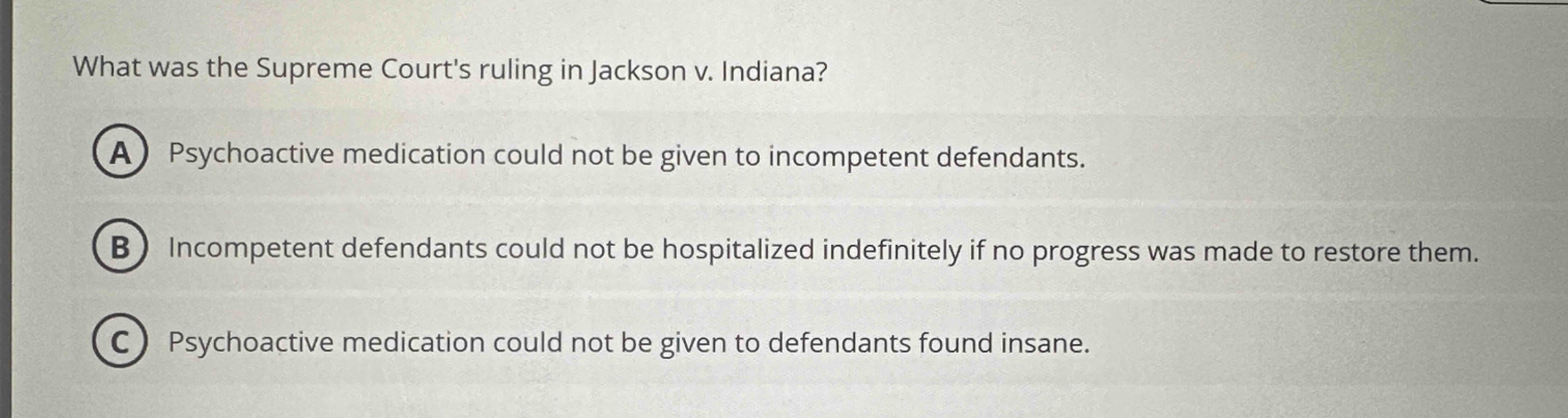 Solved What was the Supreme Court's ruling in Jackson v. | Chegg.com