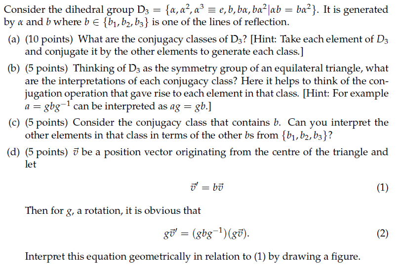 Solved Consider the dihedral group | Chegg.com