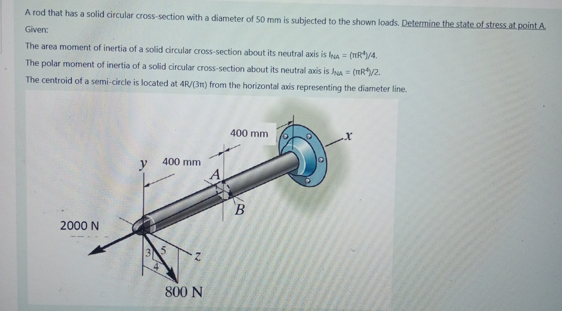 Solved A rod that has a solid circular cross-section with a | Chegg.com