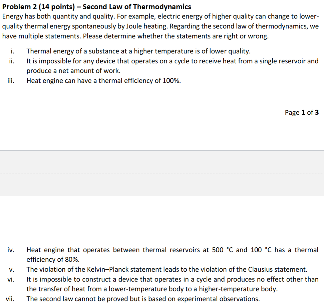 Solved Problem 2 (14 ﻿points) - ﻿Second Law of | Chegg.com
