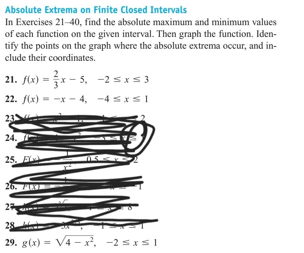 Solved Absolute Extrema on Finite Closed Intervals In | Chegg.com