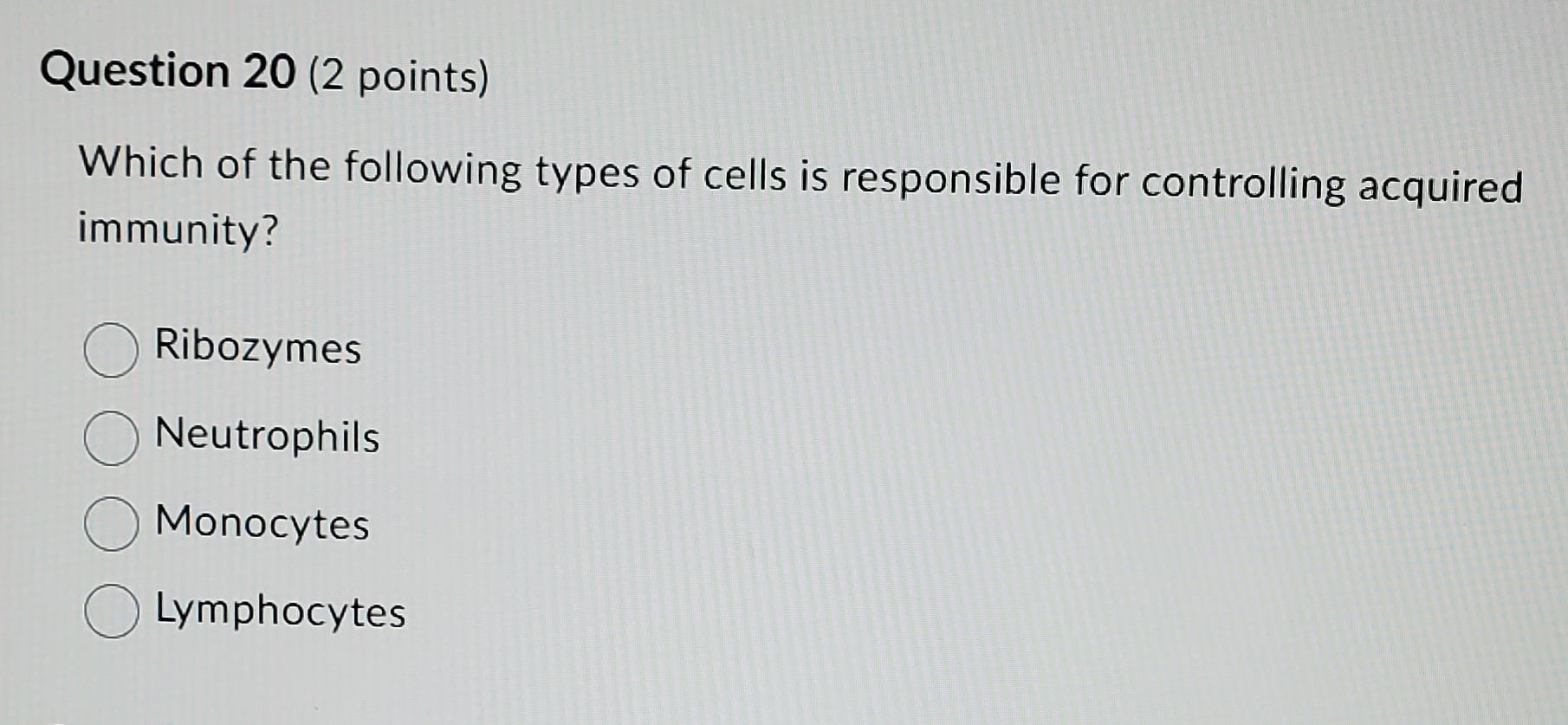Solved Question 20 (2 ﻿points)Which of the following types | Chegg.com