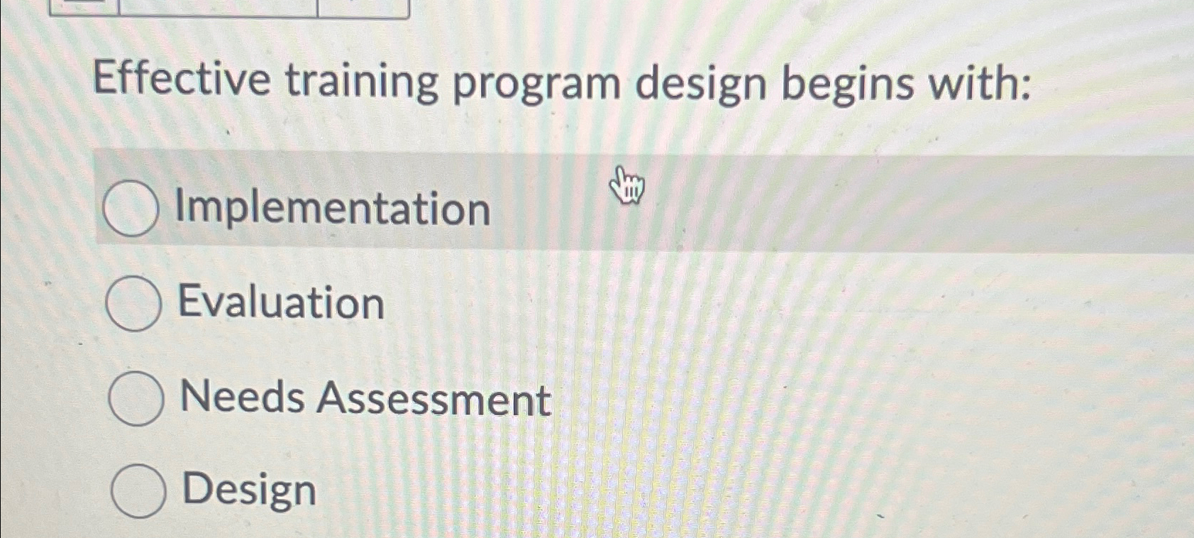 Solved Effective training program design begins | Chegg.com