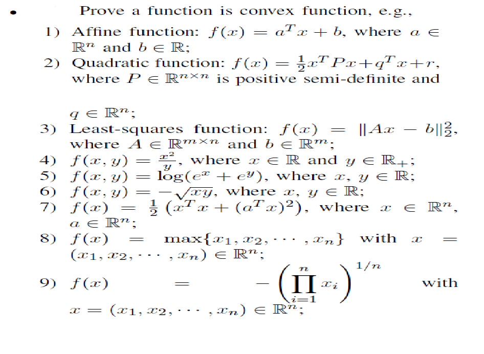Solved Prove a function is convex function, e.g.,Affine | Chegg.com