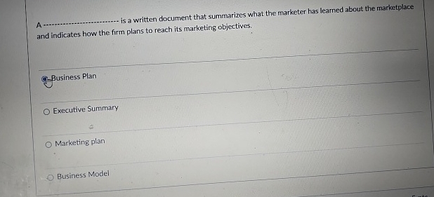 Solved A.is a written document that summarizes what the | Chegg.com