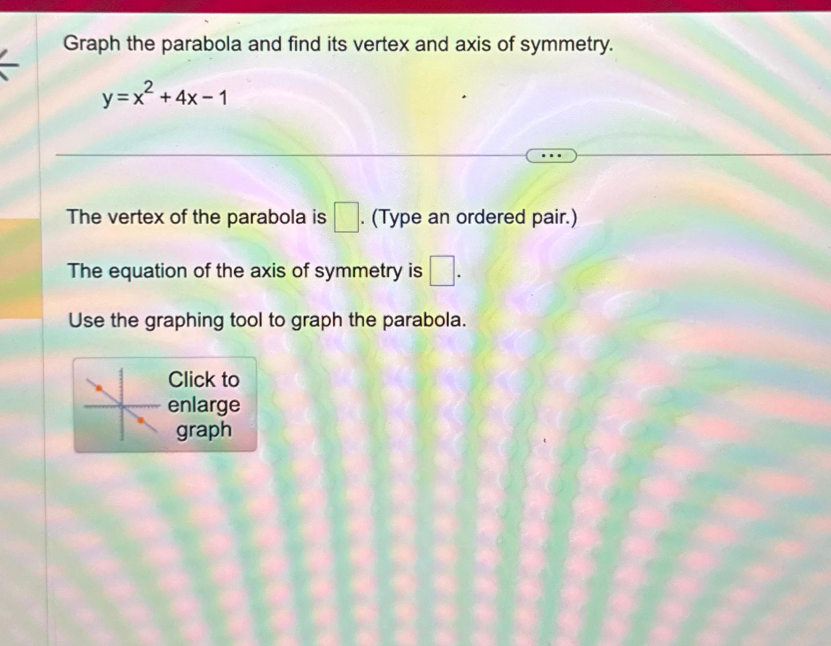 Solved Graph the parabola and find its vertex and axis of | Chegg.com