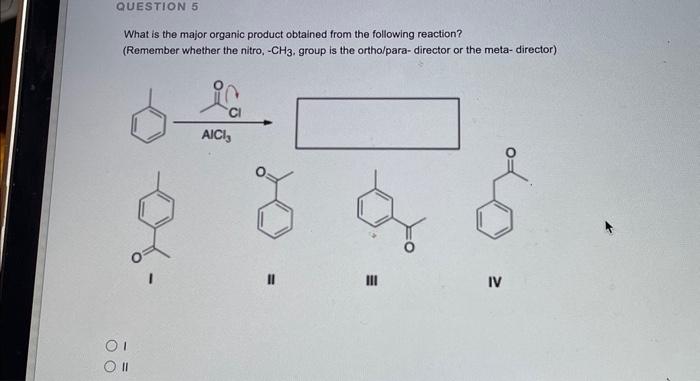 Solved What is the major organic product obtained from the | Chegg.com