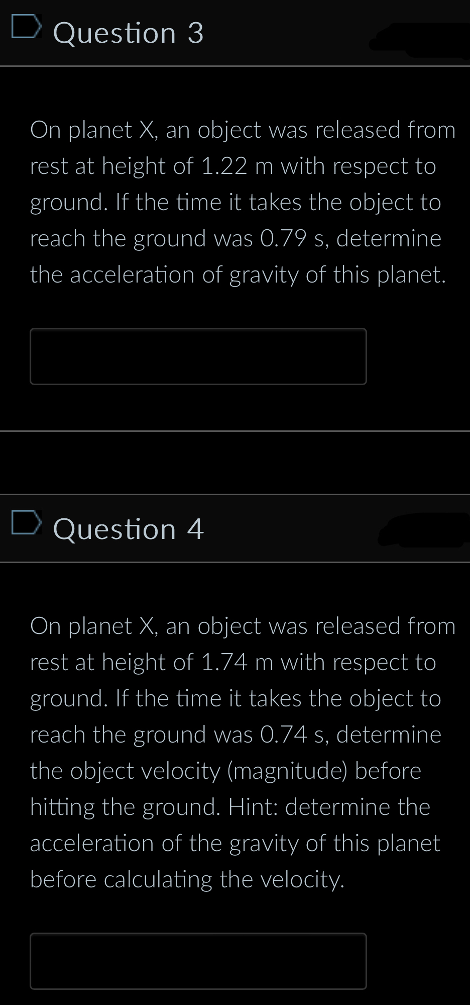 Solved Question 3On planet x, ﻿an object was released from | Chegg.com