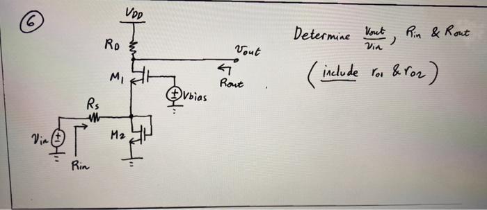 Solved Determine vin Vout , Rin \& Rout (include r01&r02) | Chegg.com