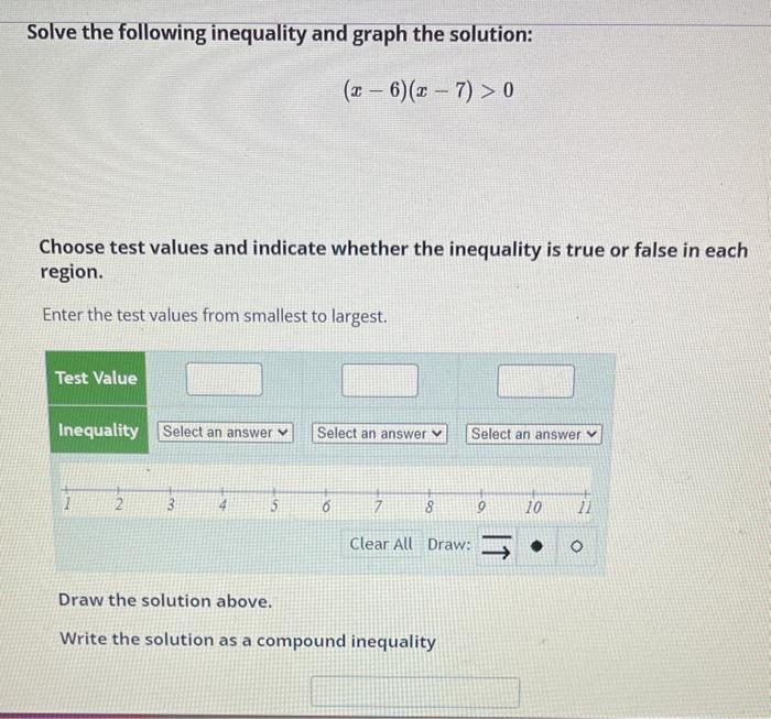 Solved Solve the following inequality and graph the | Chegg.com