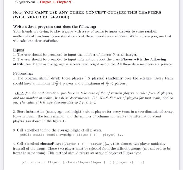 Solved Objectives: (Chapter 1- Chapter 9). Note: YOU CAN'T | Chegg.com