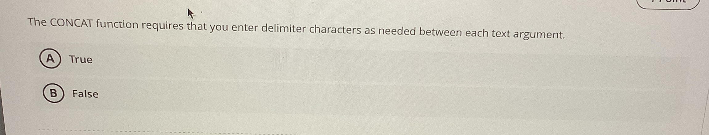 Solved The CONCAT function requires that you enter delimiter | Chegg.com