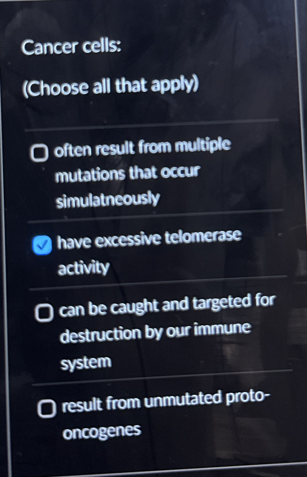 Cancer cells:(Choose all that apply)often result from | Chegg.com