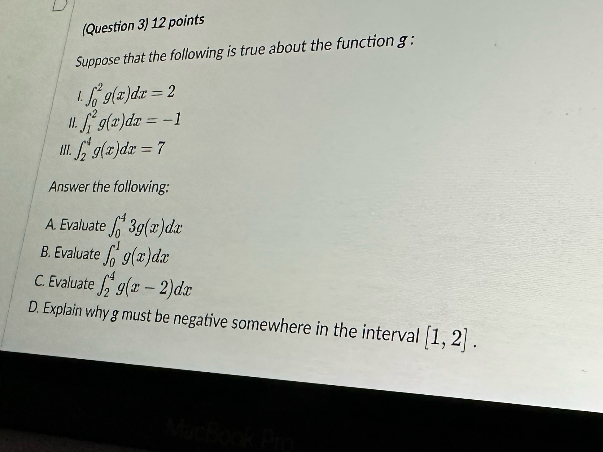 Solved (Question 3) 12 ﻿pointsSuppose that the following is | Chegg.com
