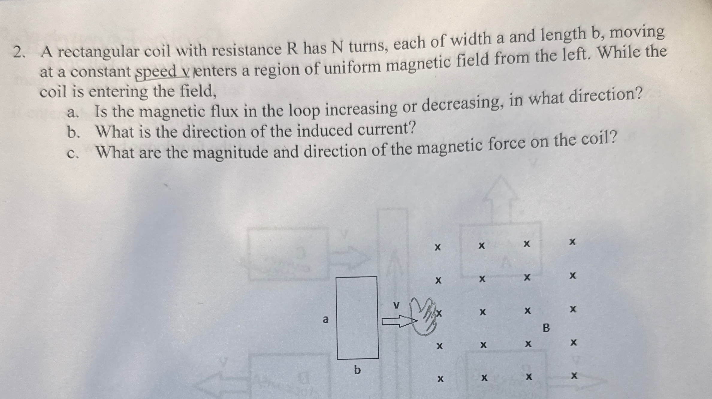 Solved A rectangular coil with resistance R ﻿has N ﻿turns, | Chegg.com