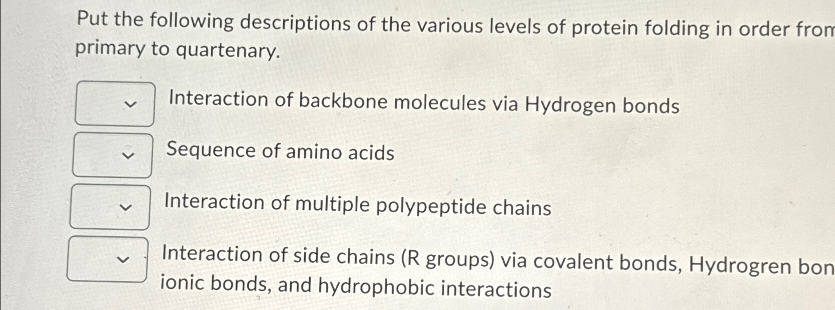 Solved Put the following descriptions of the various levels | Chegg.com