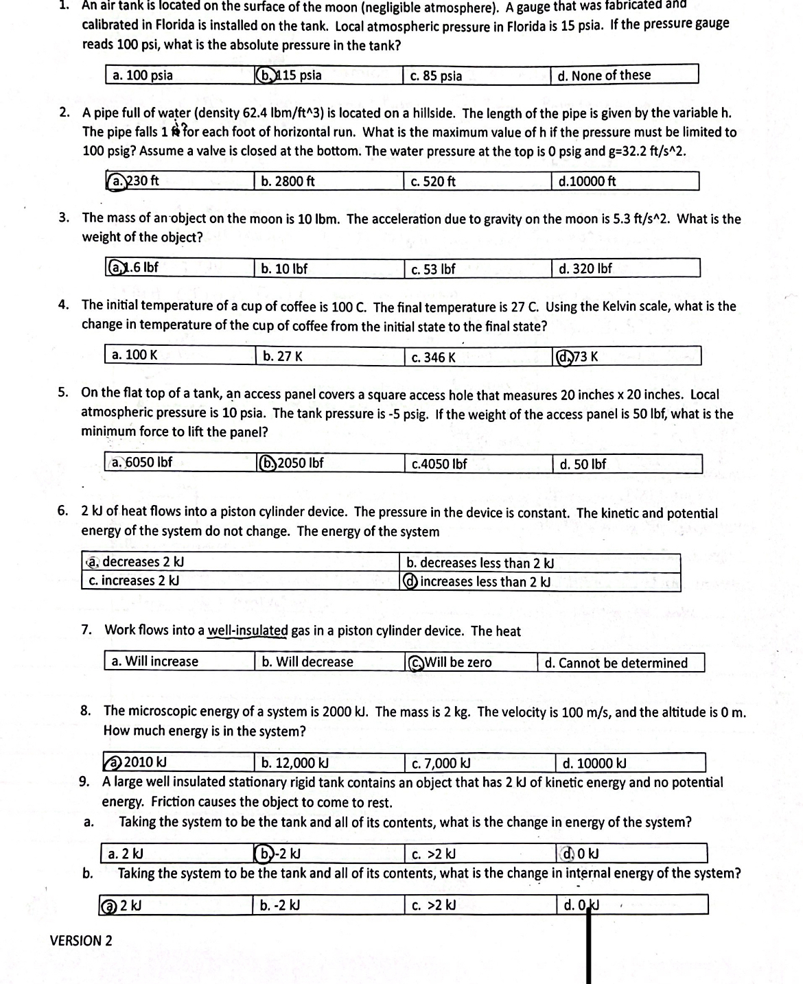 Solved Just took this thermo test and im interested to see | Chegg.com
