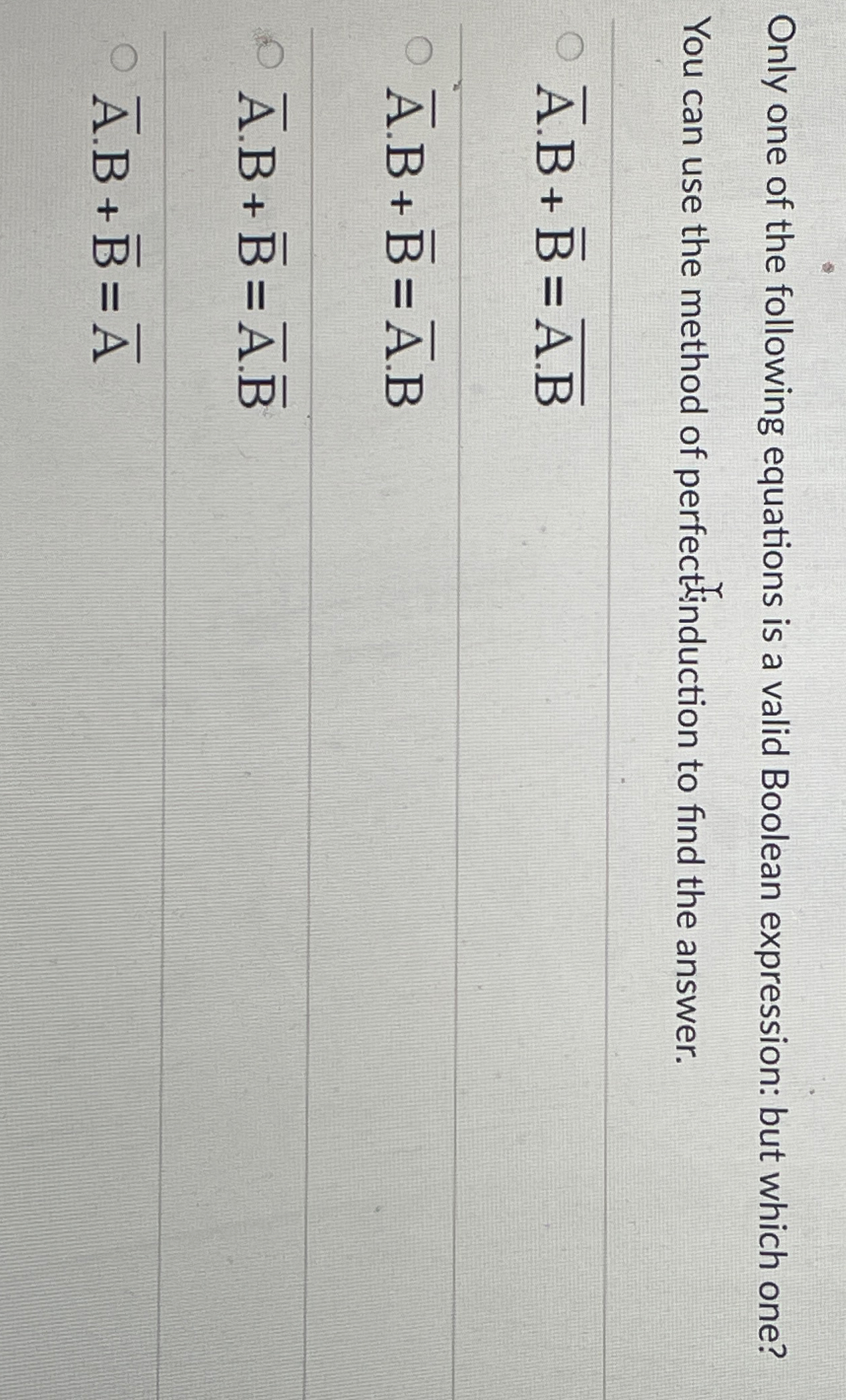 Solved Only one of the following equations is a valid | Chegg.com
