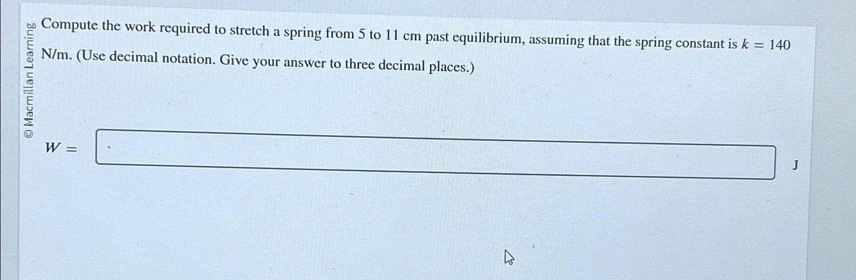 Solved Compute the work required to stretch a spring from 5 | Chegg.com