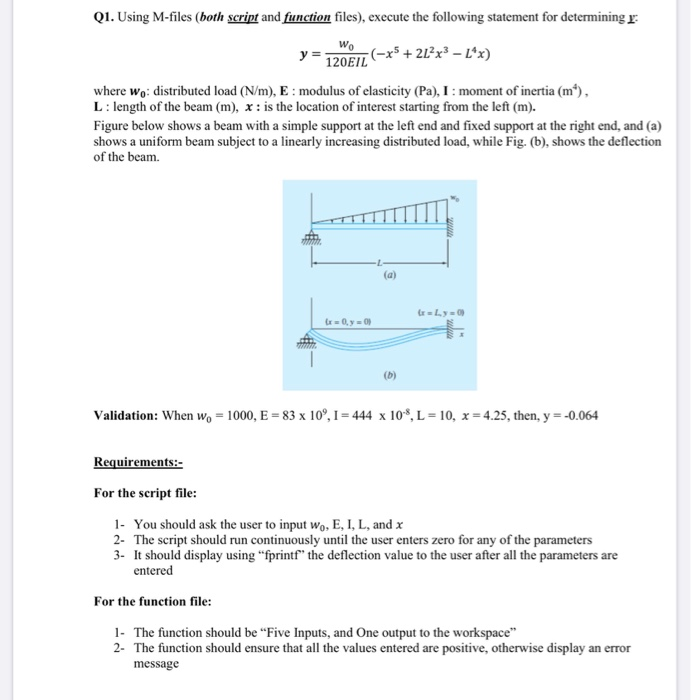 Solved Q1. Using M-files (both script and function files), | Chegg.com | Chegg.com